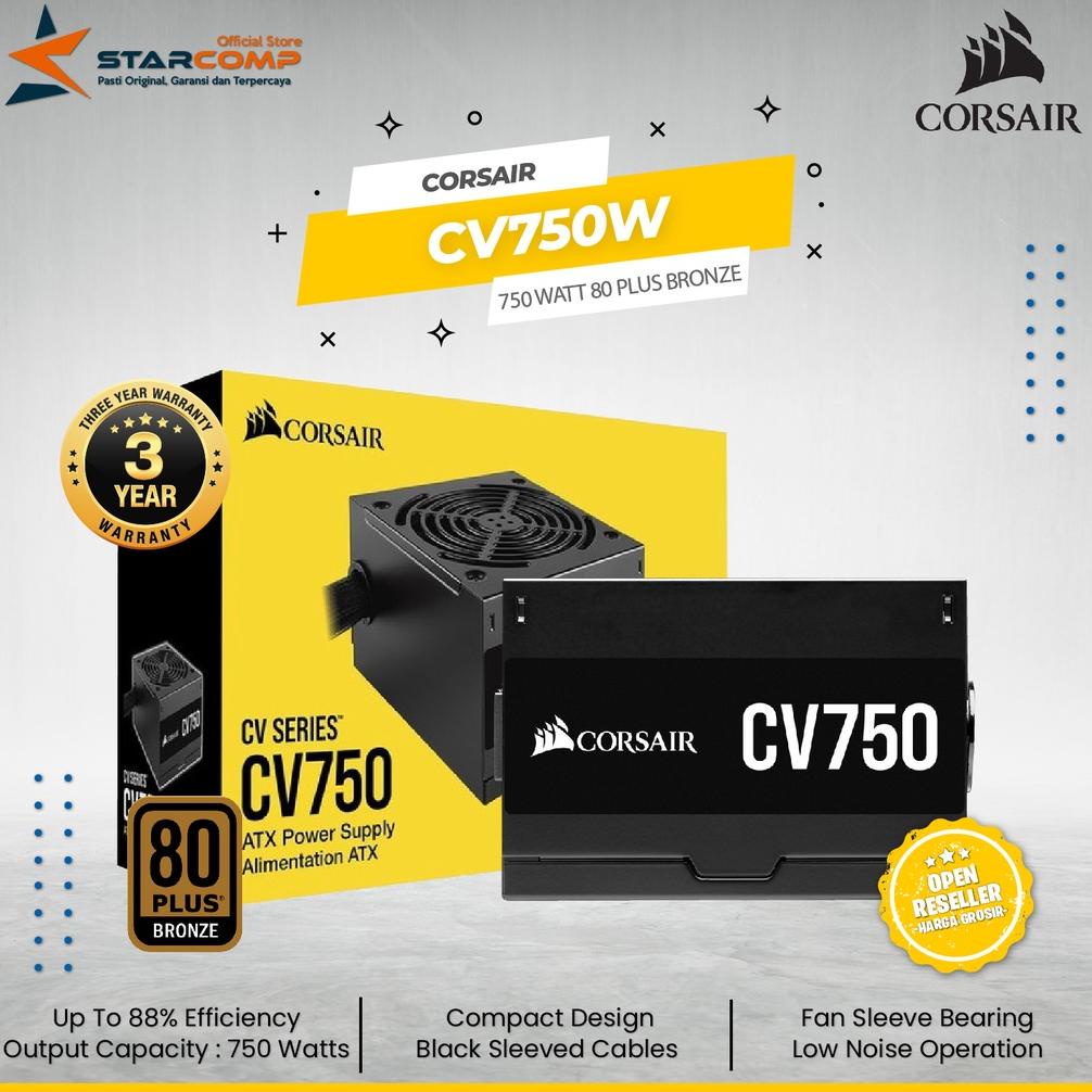 Jual CORSAIR CV750 80 Plus Bronze Certified PSU CV Series 750Watt | Shopee Indonesia