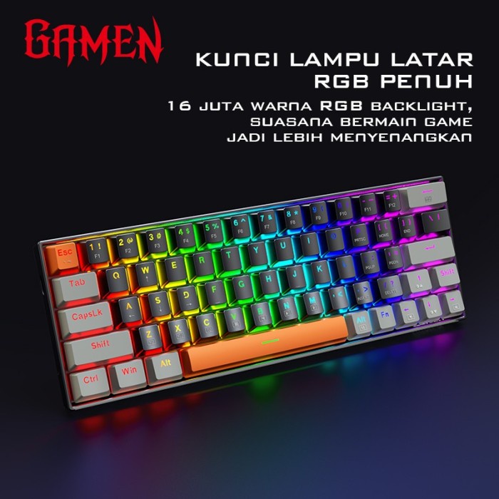 Jual Gamen Titan Iii Mechanical Switch Blue Gaming Keyboard Wired Rgb ...