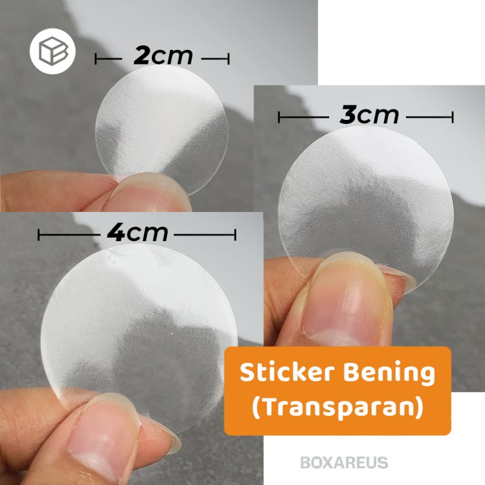 Jual STIKER BENING STICKER TRANSPARAN POLOS BULAT BUNDAR - STB | Shopee ...