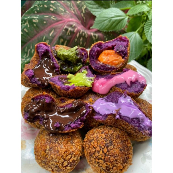 Jual PROMO!! Bola Bola Ubi Ungu Lumer Coklat Varian Rasa isi 8 pcs ...
