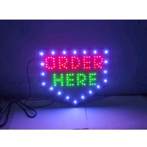 Jual tulisan led sign ORDER HERE model terbaru | Shopee Indonesia
