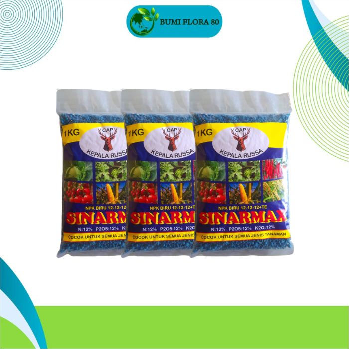 Jual pupuk NPK 12-12-12 cap kepala russa 1 kg/NPK biru 12-12-12+TE 1kg ...