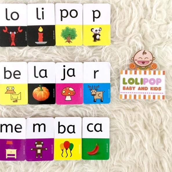 Jual Dijamin Suka Kartu flashcard belajar membaca / flash card suku ...