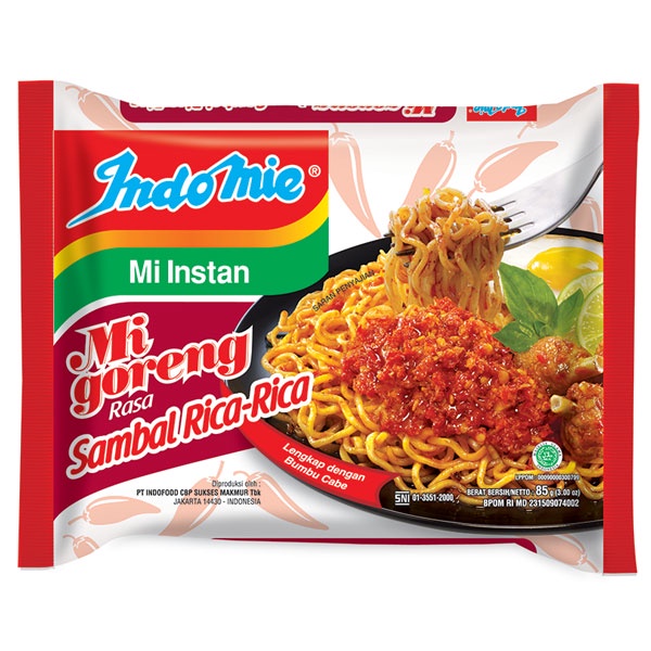Jual INDOMIE MIE GORENG RASA SAMBAL RICA 85 GR | Shopee Indonesia
