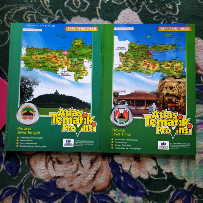 Jual ORIGINAL BUKU PETA ATLAS TEMATIK PROVINSI JAWA TENGAH JAWA TIMUR ...