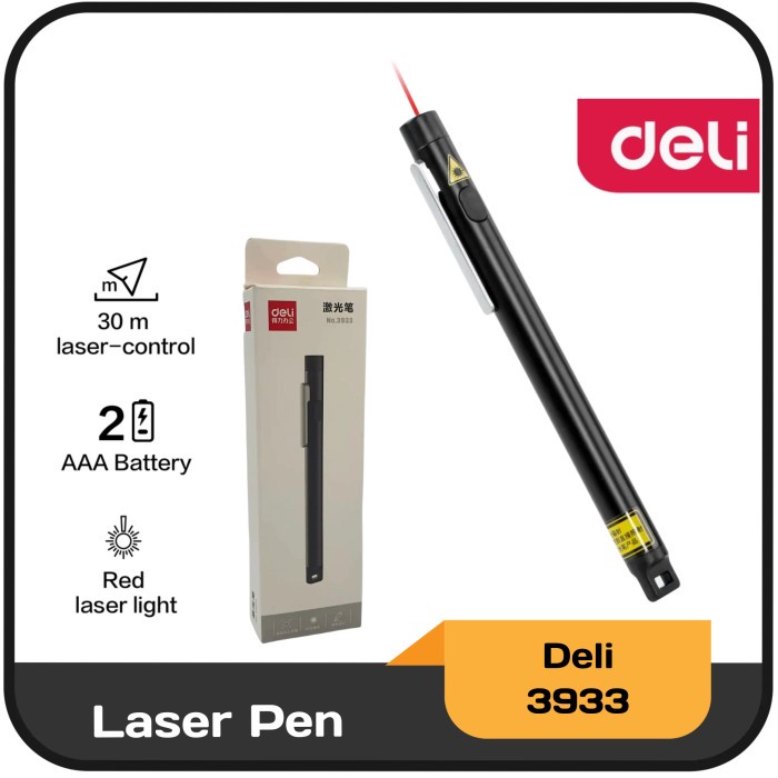 Jual Laser Pointer/Pen laser untuk Presentasi Deli 3933 - Hitam ...