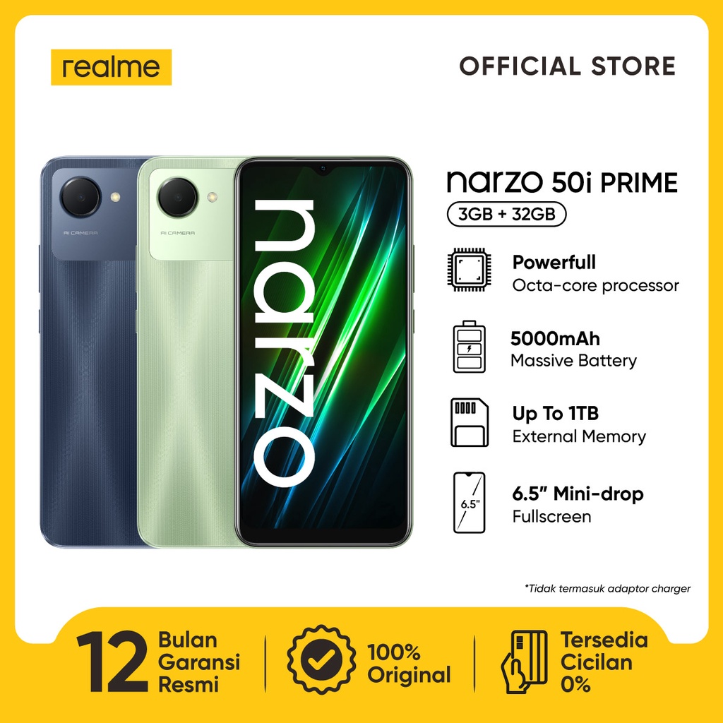Jual realme narzo 50i Prime 3+32GB (Powerful Octa-core Processor ...