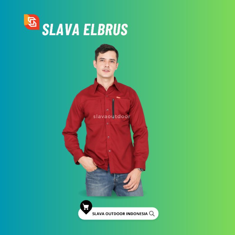 Jual Slava Elbrus Kemeja Outdoor Lapangan PDL PDH Maroon | Shopee Indonesia