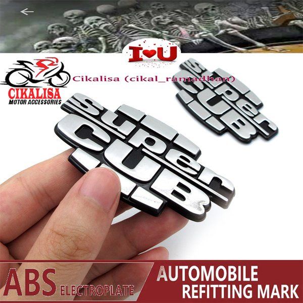 Jual Emblem Super Cub 1 Pcs Motorcycle ABS Chrome 8X4CM SUPER CUB untuk ...