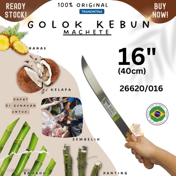 Jual Made in Brazil Tramontina Golok parang 40cm Machete knife 16in ...