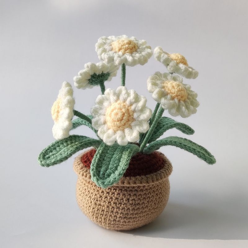 Jual CROCHET POTTED DAISY | BUNGA RAJUT | DEKORASI MEJA AESTHETIC ...