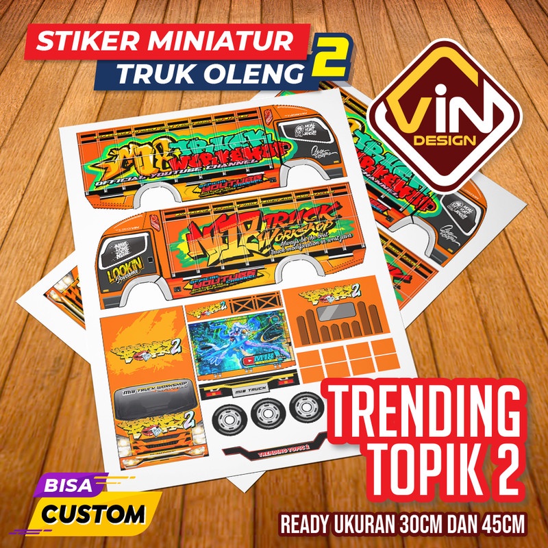 Jual STIKER MINIATUR TRUK / TRENDING TOPIK / POLA STICKER MINIATUR ...