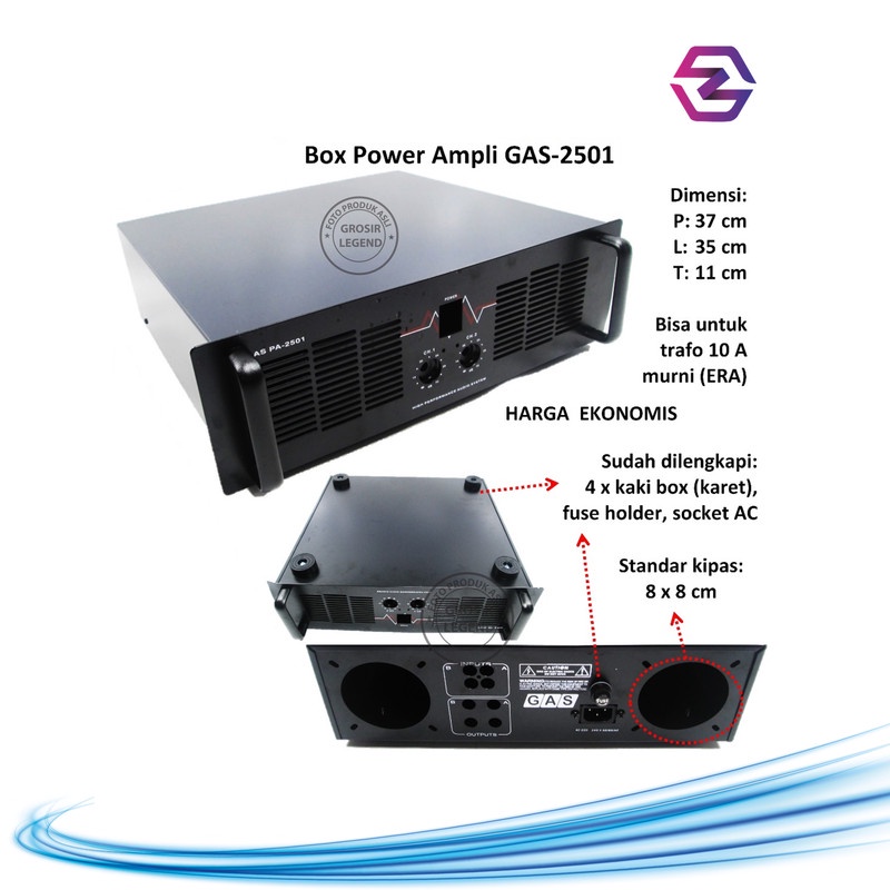 Jual Box power amplifier kosongan besi hitam Gas Pa 2501 | Shopee Indonesia
