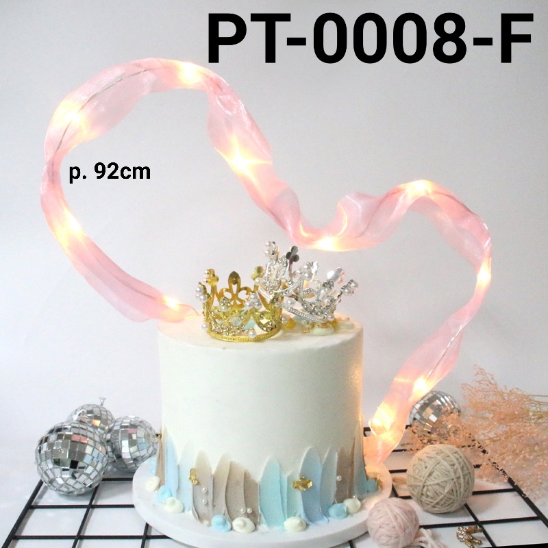 Jual GR-PT-0008 Cake topper hiasan kue pita putih pink biru ungu hitam ...