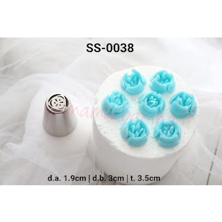 Jual SS-0038 Spuit rusia kecil bunga flower buttercream cake macaron ...
