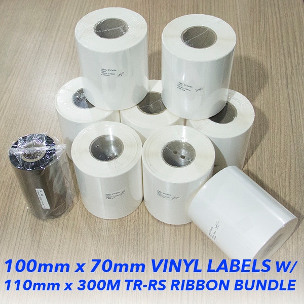 Jual PAKET LABEL STICKER VINYL UK. 100MM X 70MM (1 BARIS) + RIBBON ...