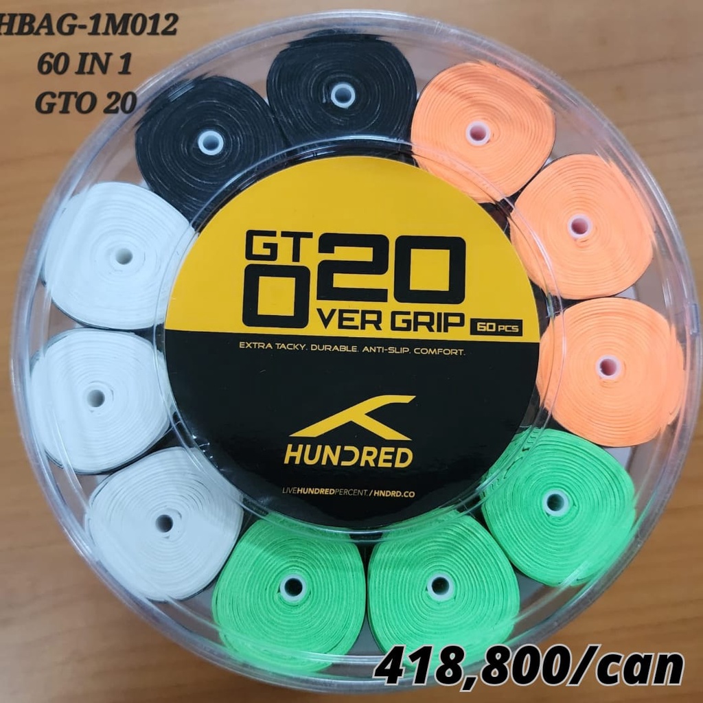 Jual GRIP KARET BULAT 1BOX - 60 PCS HUNDRD / PEGANGAN RAKET HUNDRED GTO ...