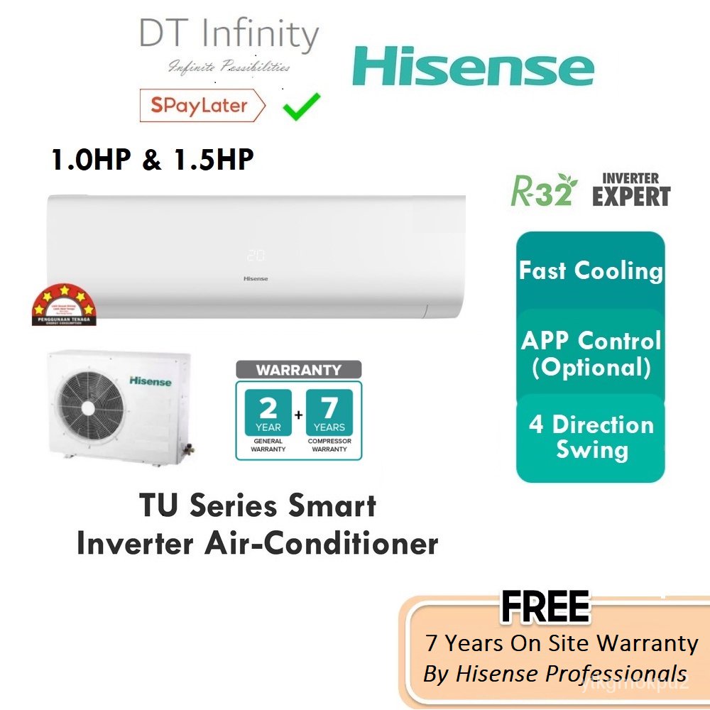 Jual Hisense Aircond Inverter TUGS Series 1.0HP 1.5HP Air Conditioner Aircon Penghawa Dingin Air ...