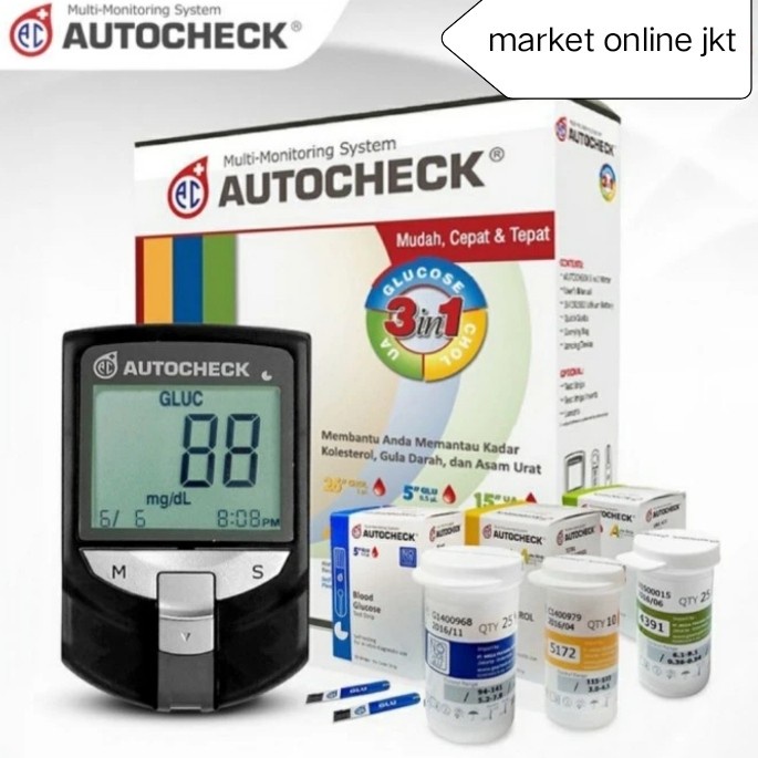 Jual Autocheck 3in 1 - Alat Autocheck alat test 3 fungsi alat tes Darah ...