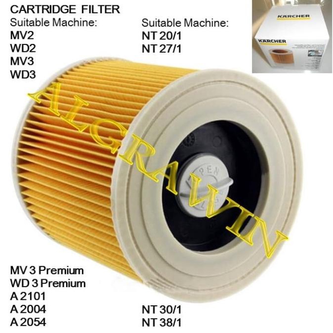 Jual Karcher Cartridge Filter Mesin A1000 WD2 MV2 WD3 WV3 NT27/1 | Shopee Indonesia