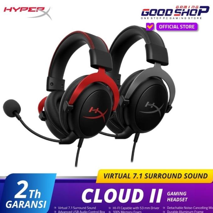 Jual HyperX Cloud 2 Grey Black Gaming Headset | Shopee Indonesia