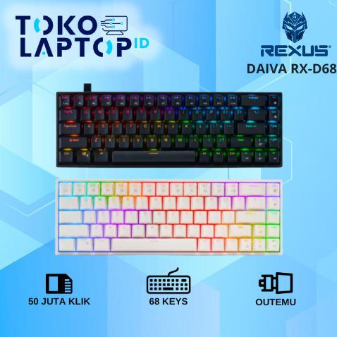 Jual Rexus Daiva Rx-D68 Mechanical Wired Gaming Keyboard | Shopee Indonesia