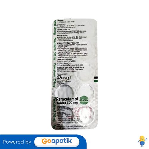 Jual PARACETAMOL MERSIFARMA 500 MG STRIP 10 TABLET | Shopee Indonesia