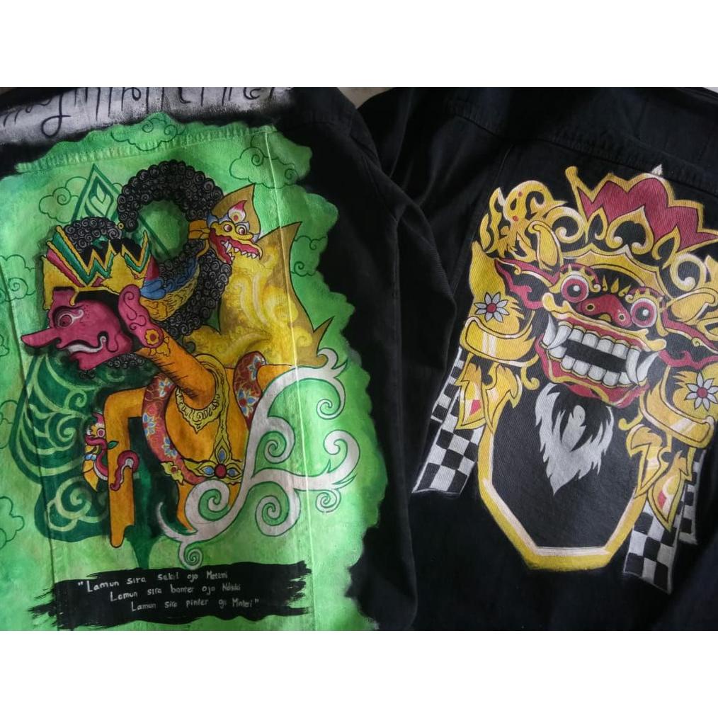 Jual Jaket Jeans Denim Custom Lukis Wayang Barong OnoUpo Art | Shopee ...