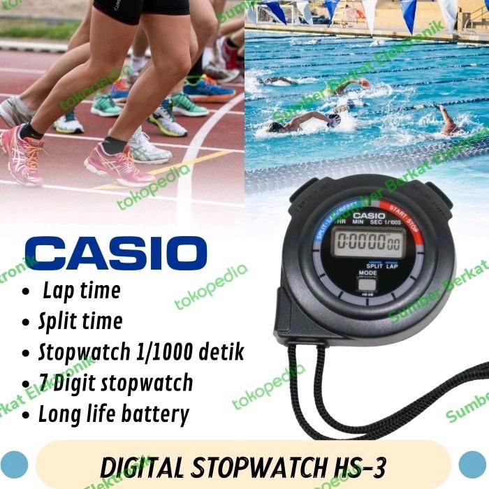 Jual Stopwatchku Stopwatch Hs-3 Casio Hitam Original 100% | Shopee ...