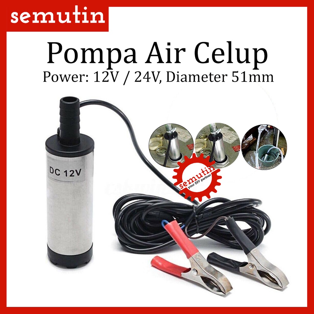 Jual Pompa Minyak Celup Air Mini DC 12V 24V 51mm / Oli Diesel Solar ...