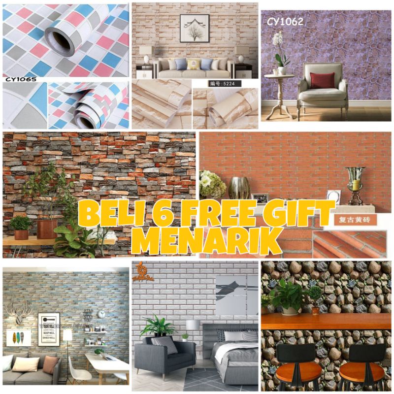 Jual Wallpaper Bata Wallpaper Dinding Batu Bata Wallpaper Dinding Motif ...