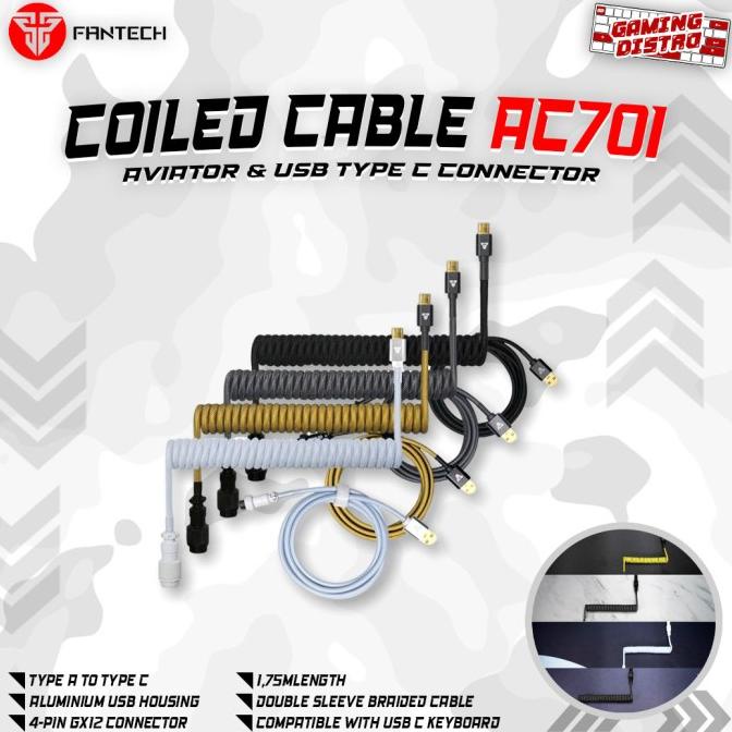 Jual Coiled Cable Aviator Fantech AC701 USB Type C for Mechanical ...