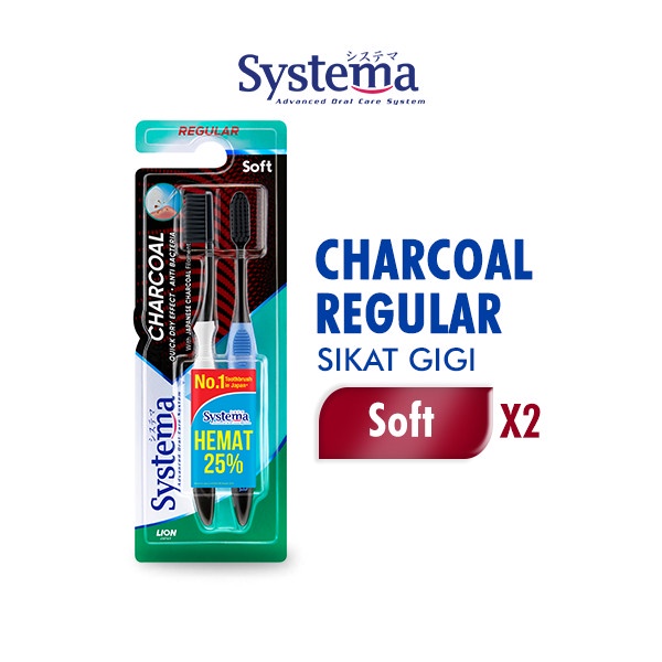 Jual Systema Toothbrush Charcoal Reg 2S | Shopee Indonesia