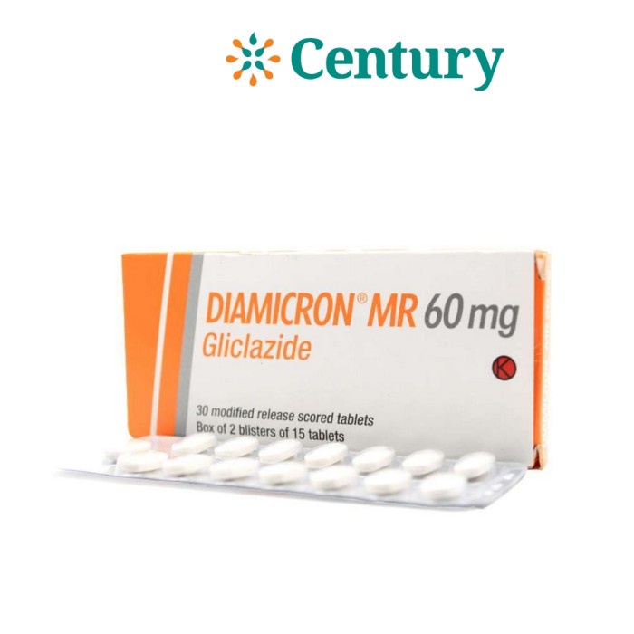 Jual DIAMICRON MR 60MG TAB 30'S 1 STRIP ISI 15 TAB / GLICAZIDE 60 MG ...