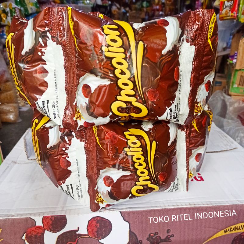 Jual Chiki Berhadiah CHOCOLION (1 Renceng isi 10 pcs)/Chocolion Snack ...