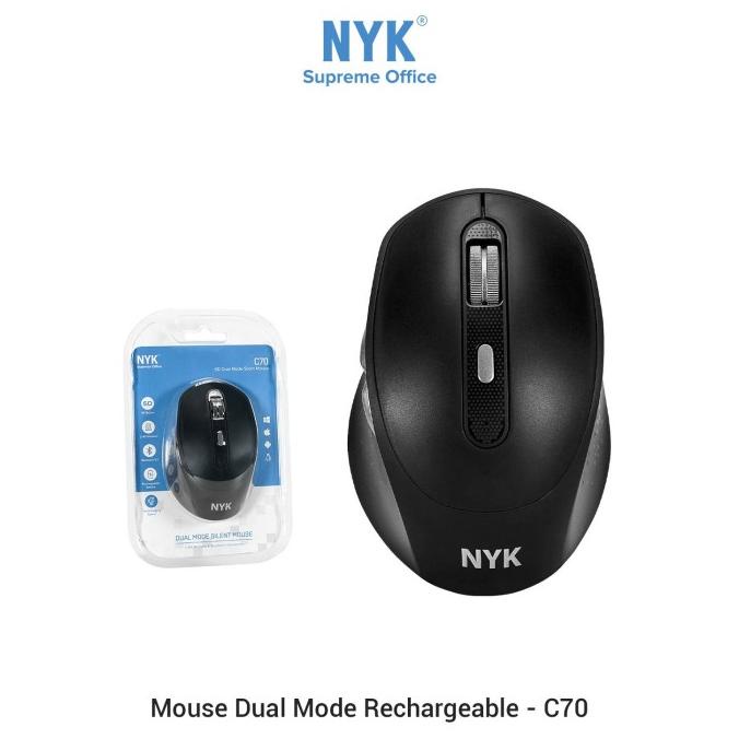 Jual NYK C70 Mouse DUAL Mode Wireless + Bluetooth Rechargeable | Shopee ...
