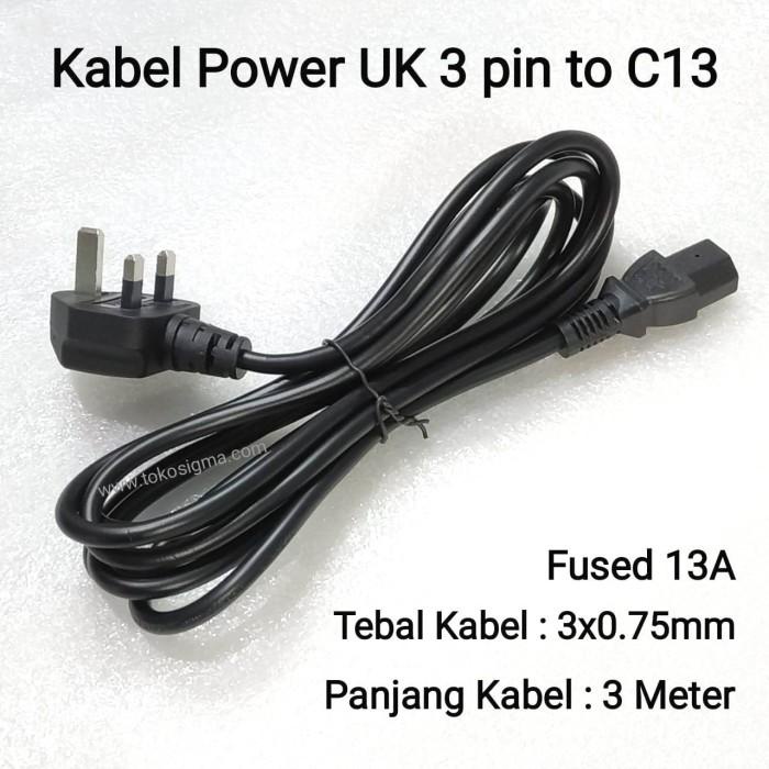 Jual Kabel Power Komputer Uk Plug To C13 Panjang 3 Meter | Shopee Indonesia
