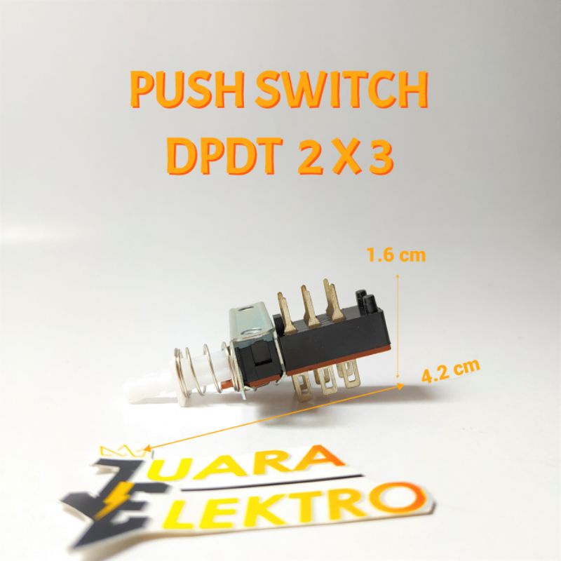 Jual PUSH SWITCH DPDT 2X3 | SWITCH SAKLAR TEKAN DPDT (2 x 3) 6 PIN ...