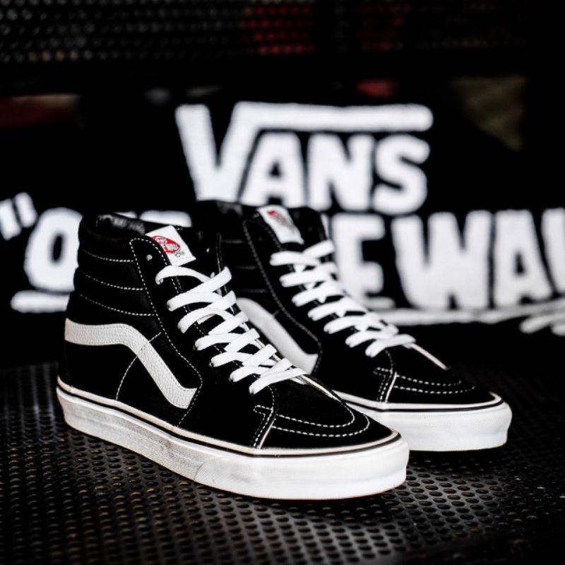 Jual Vans SK8 Hi Classic Black White ORIGINAL 100% | Vans Original ...