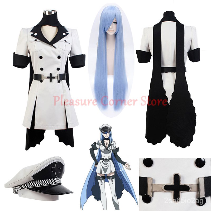 Jual Anime Life Akame Ga Kill Esdeath Cosplay Costume Wig Manga General ...