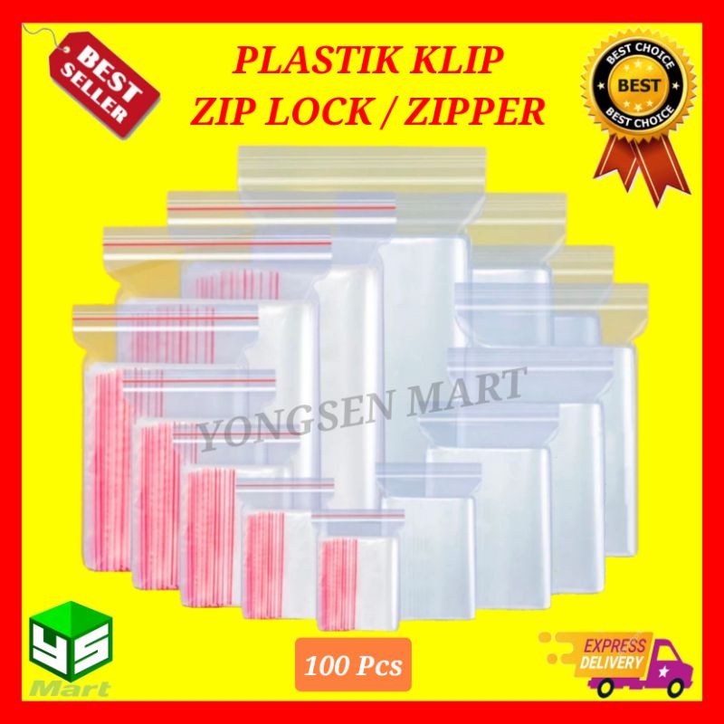 Jual Plastik klip ZIP LOCK 10x15 plastik Ziplock clip 100pcs tebal 0,4 ...