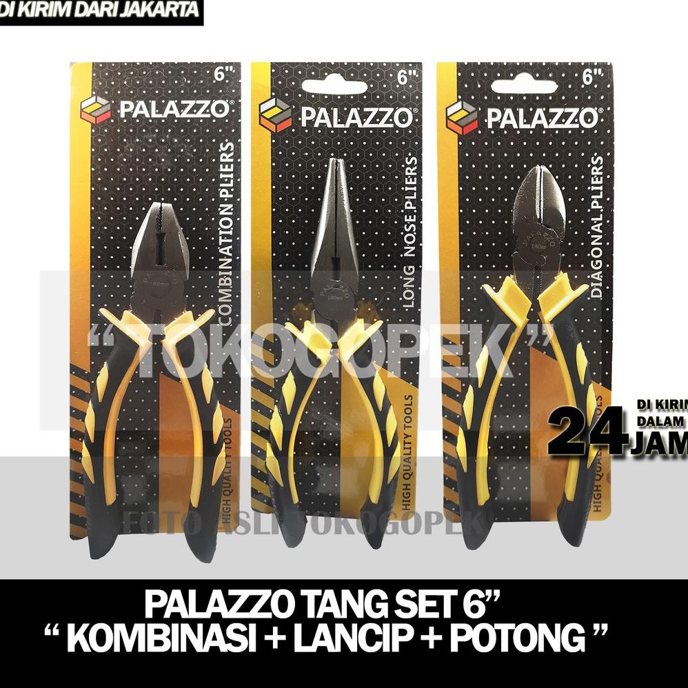 Jual Baru PAKET TANG SET TANG KOMBINASI + LANCIP + POTONG 6" INCH KARET ...