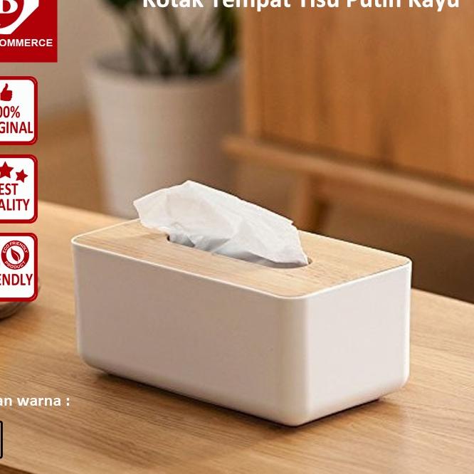 Jual API913 Natural Bamboo Tissue Box Kotak Tempat Tisu Putih Kayu ...