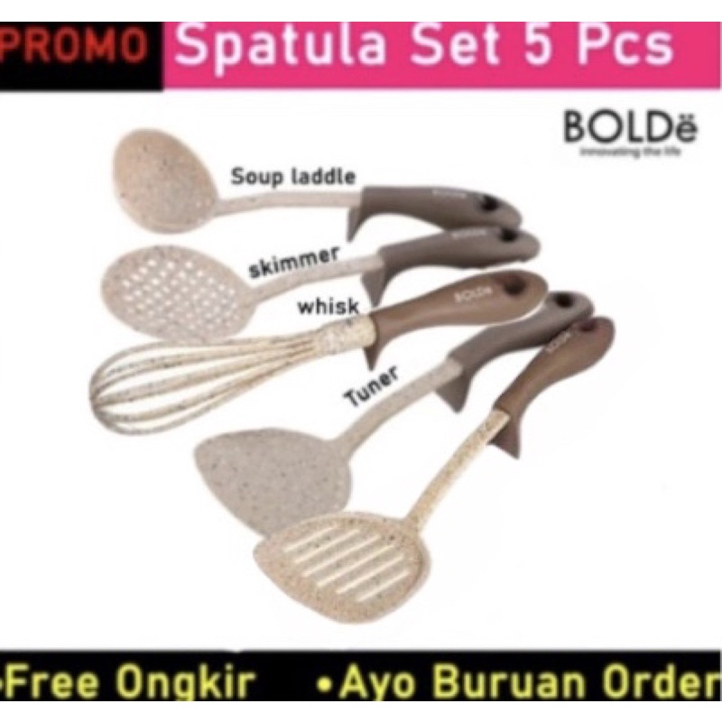 Jual Spatula set 5 pcs BOLDe FDA APPROVED FOOD GRADE | UTENSIL SET ...