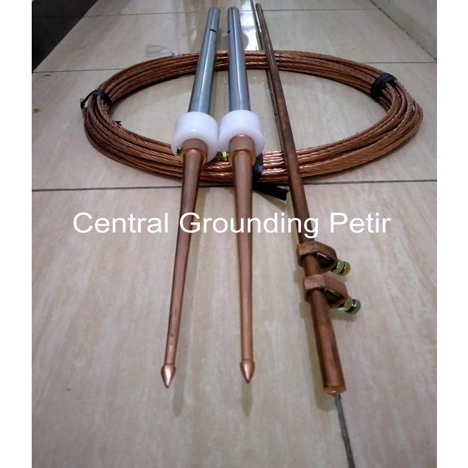 Jual Penangkal Petir 2 Tombak + Grounding Tembaga + 35 Meter Kabel Bc ...