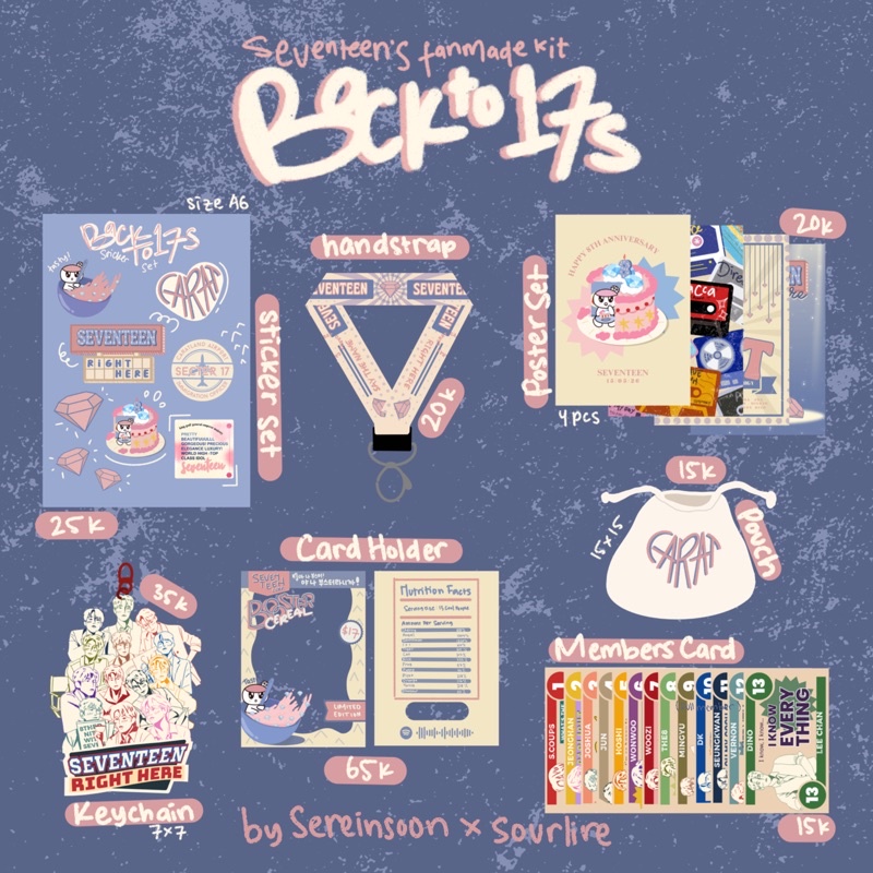 Jual [SATUAN] BACK TO 17s | Seventeen’s Fanmade kit/Sticker/Handstrap ...