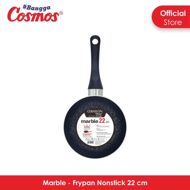 Jual TEFLON PENGGORENGAN FRYPAN COSMOS CFP22 MARBLE HITAM | Shopee ...