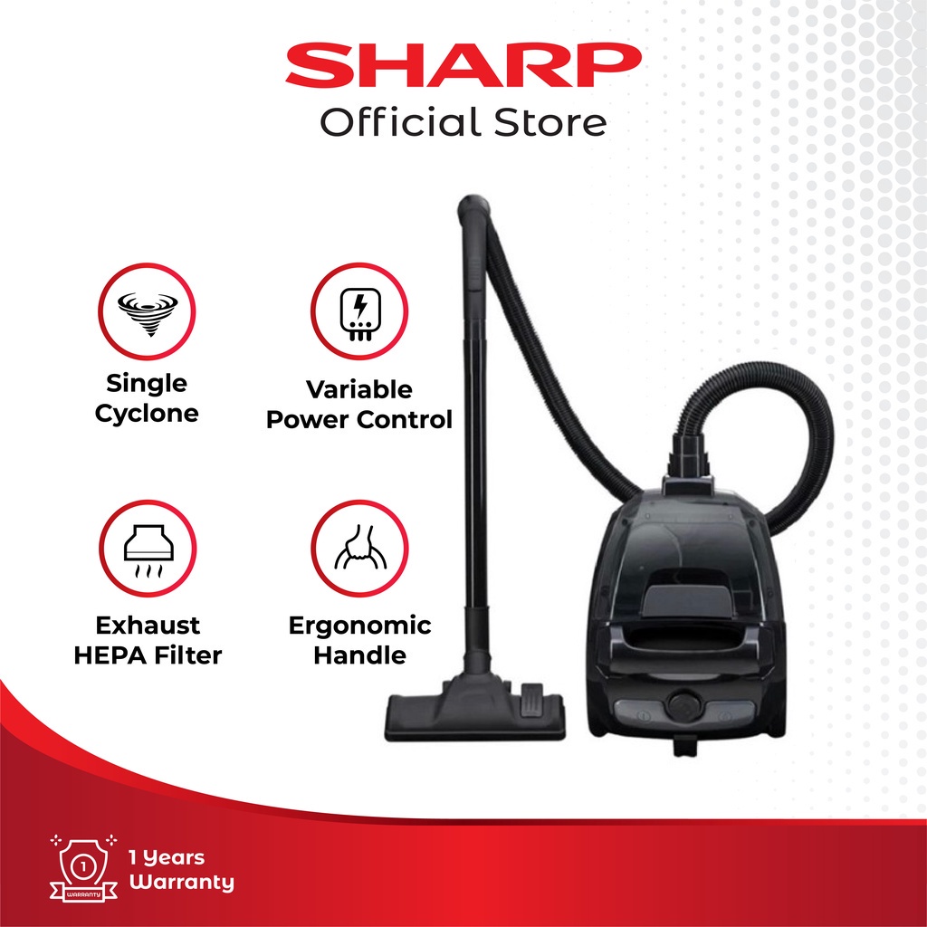 Jual Sharp Bagless Vacuum Cleaner Black - EC-NS18-BK | Shopee Indonesia