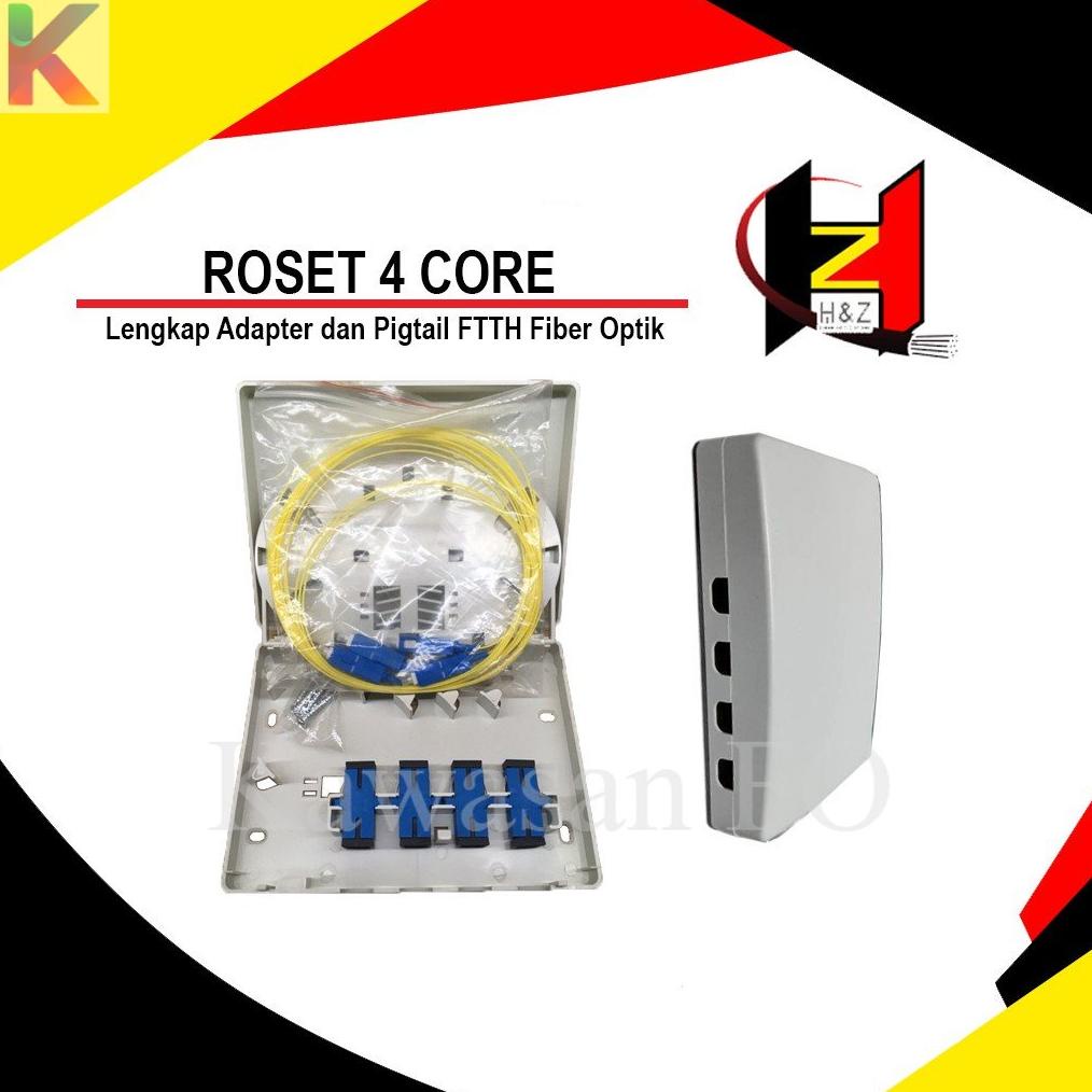 Jual ROSET 4 CORE/ODP 4CORE LENGKAP ADAPTER DAN PIGTAIL FTTH FIBER ...