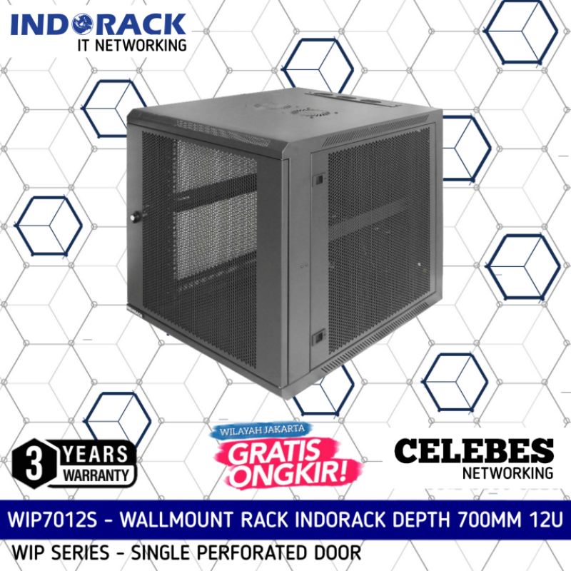 Jual WIP7012S - Wallmount Rack INDORACK Perforated Door Rak Server 12U ...